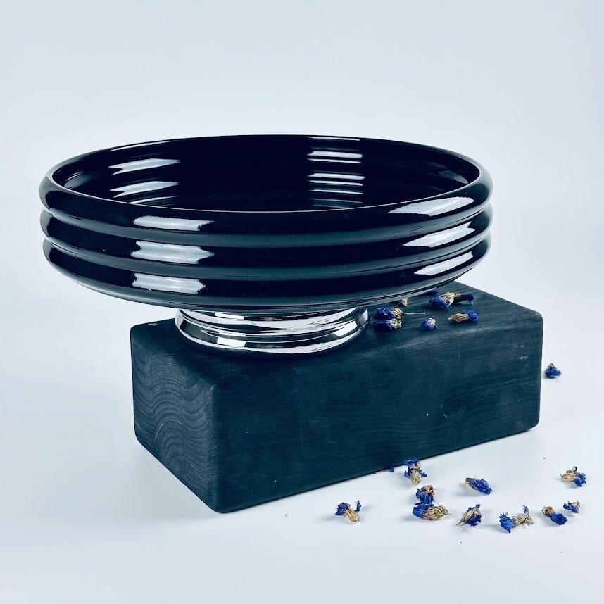 Фруктовница 26х26х9см на ножке MULTICOLOR Фарфор 163-066 118-163-066