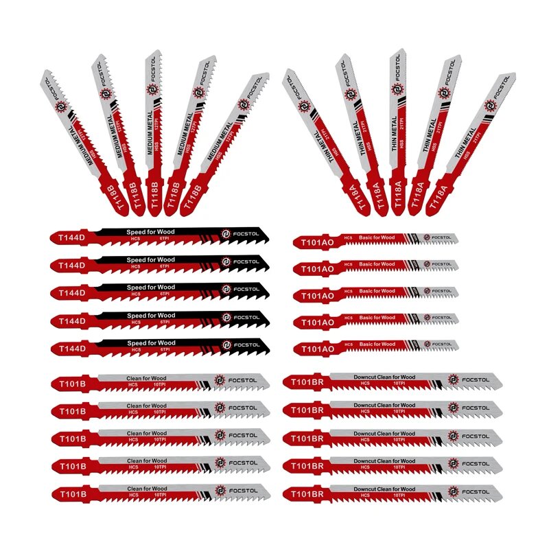 Набор полотен для лобзика FOCSTOL, 30/50 шт, HSS, различные сменные полотна для лобзика с 30pcs Set