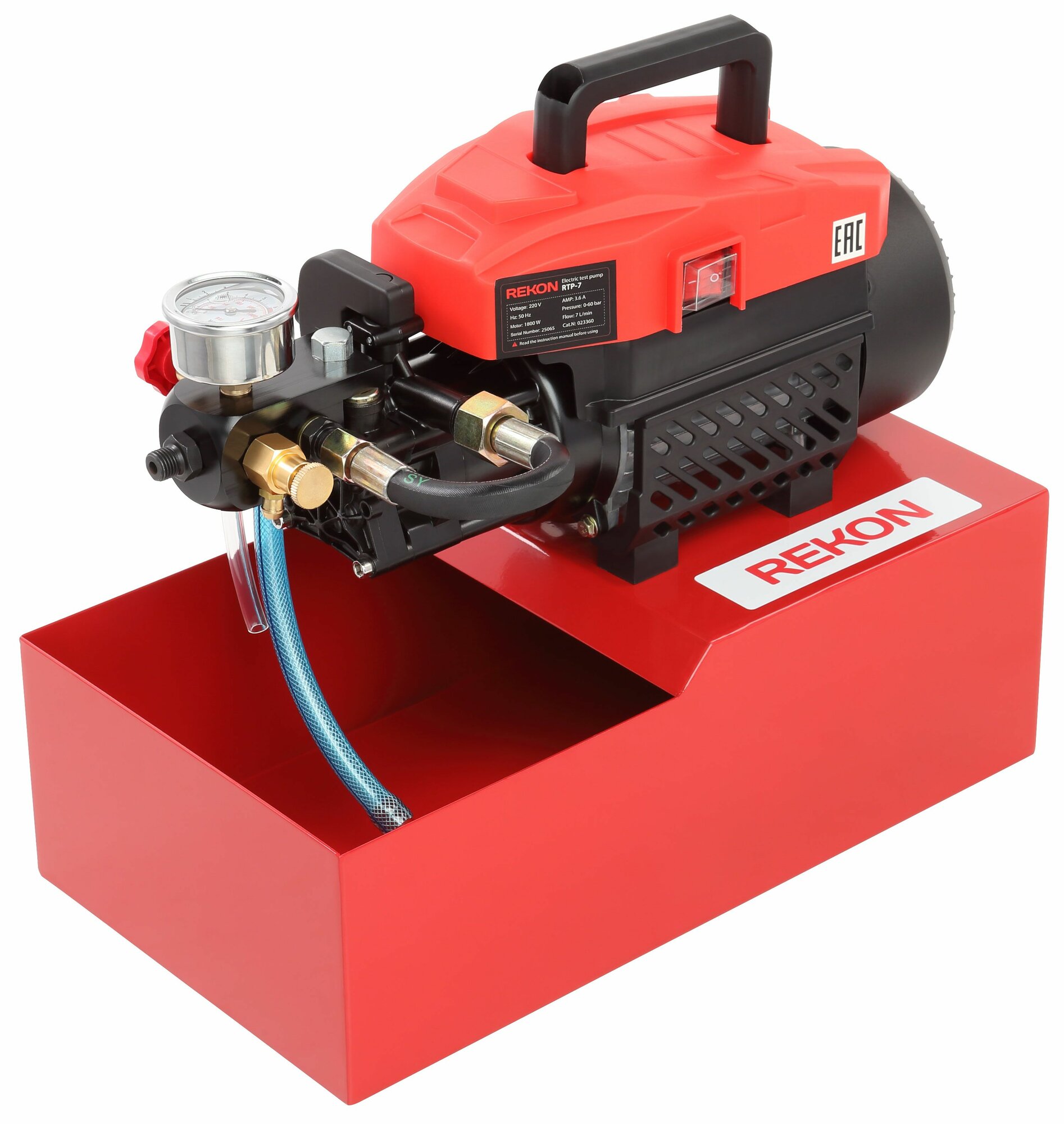 REKON Электрический опрессовщик RTP-7, 60 бар, 1800 Вт, 220 В, 7 л/мин