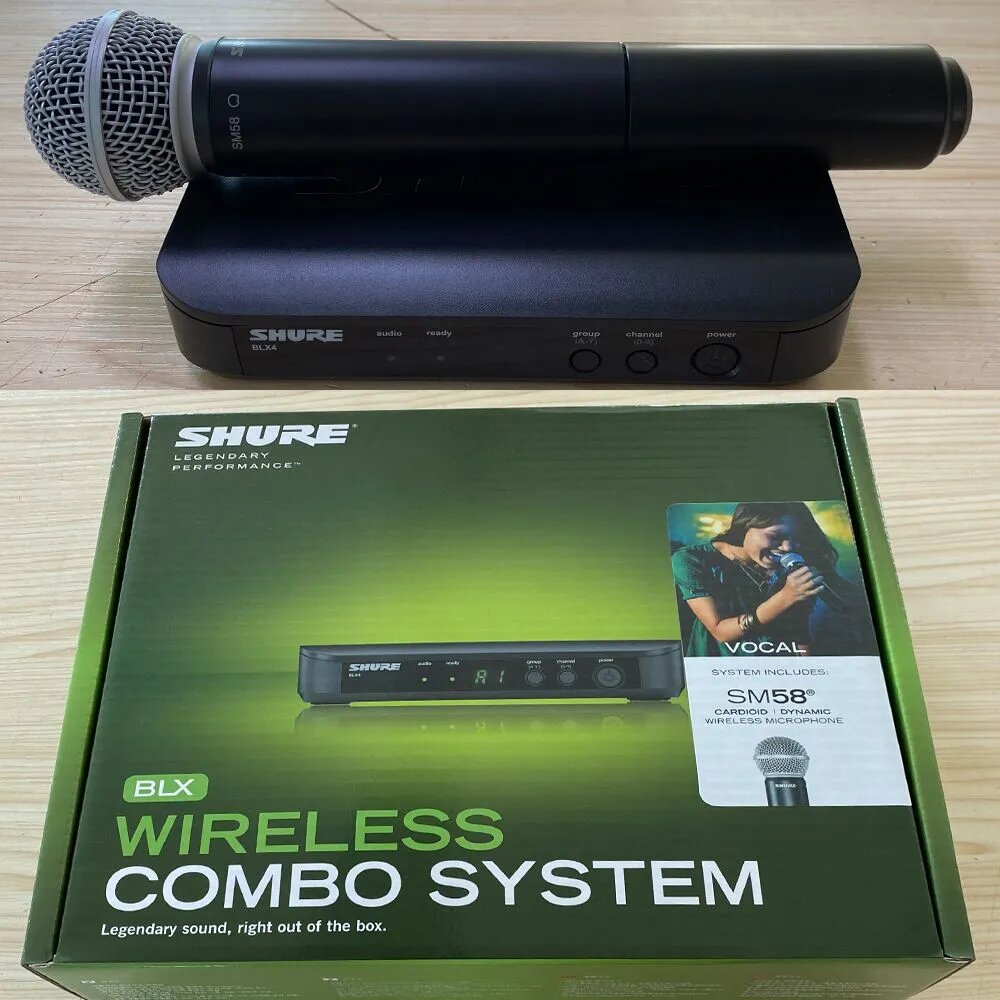 Микрофон SHURE SM58/BLX4, беспроводной, для вокала, для ведущих, черный