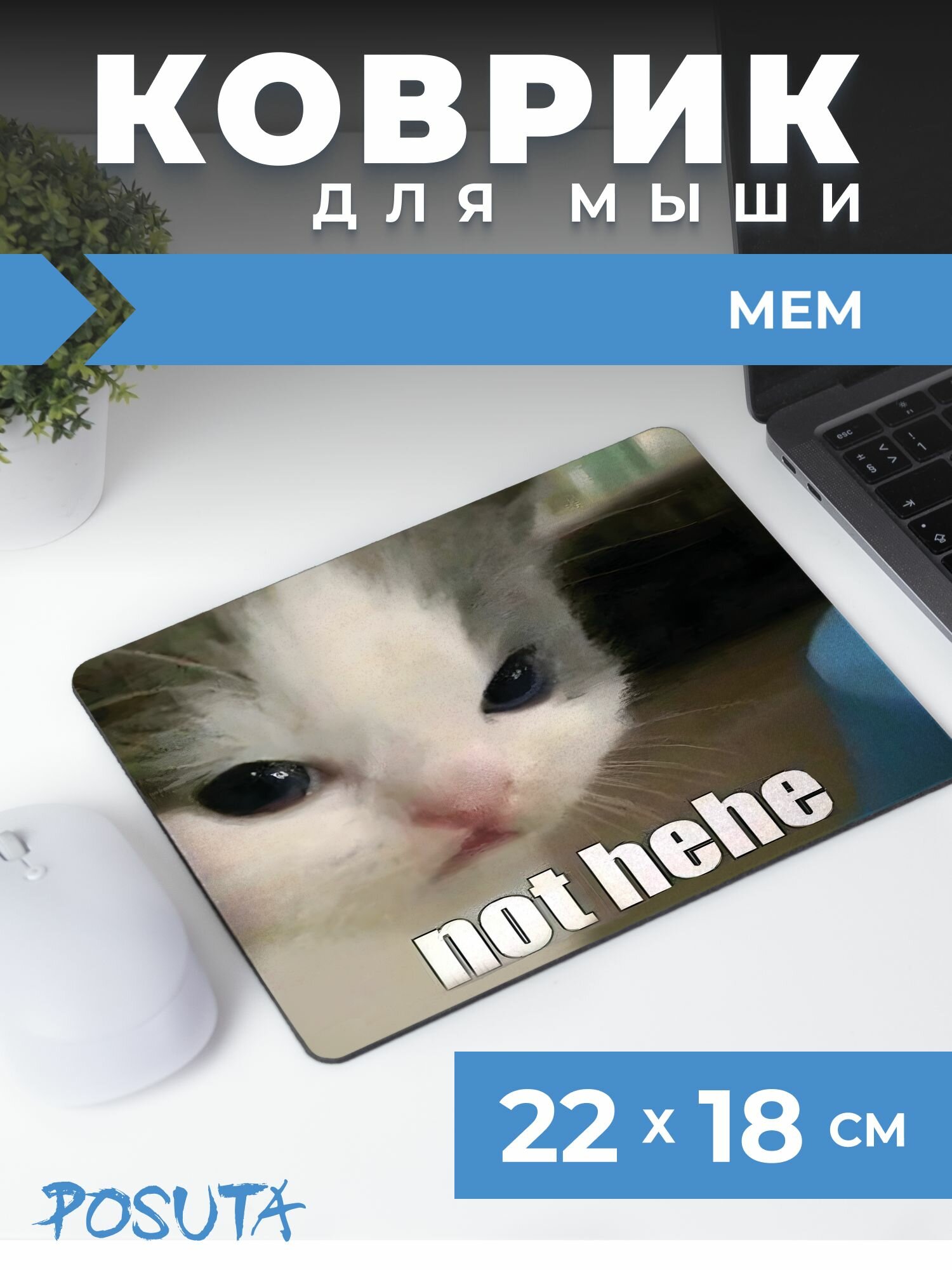 Коврик для мышки котик мем