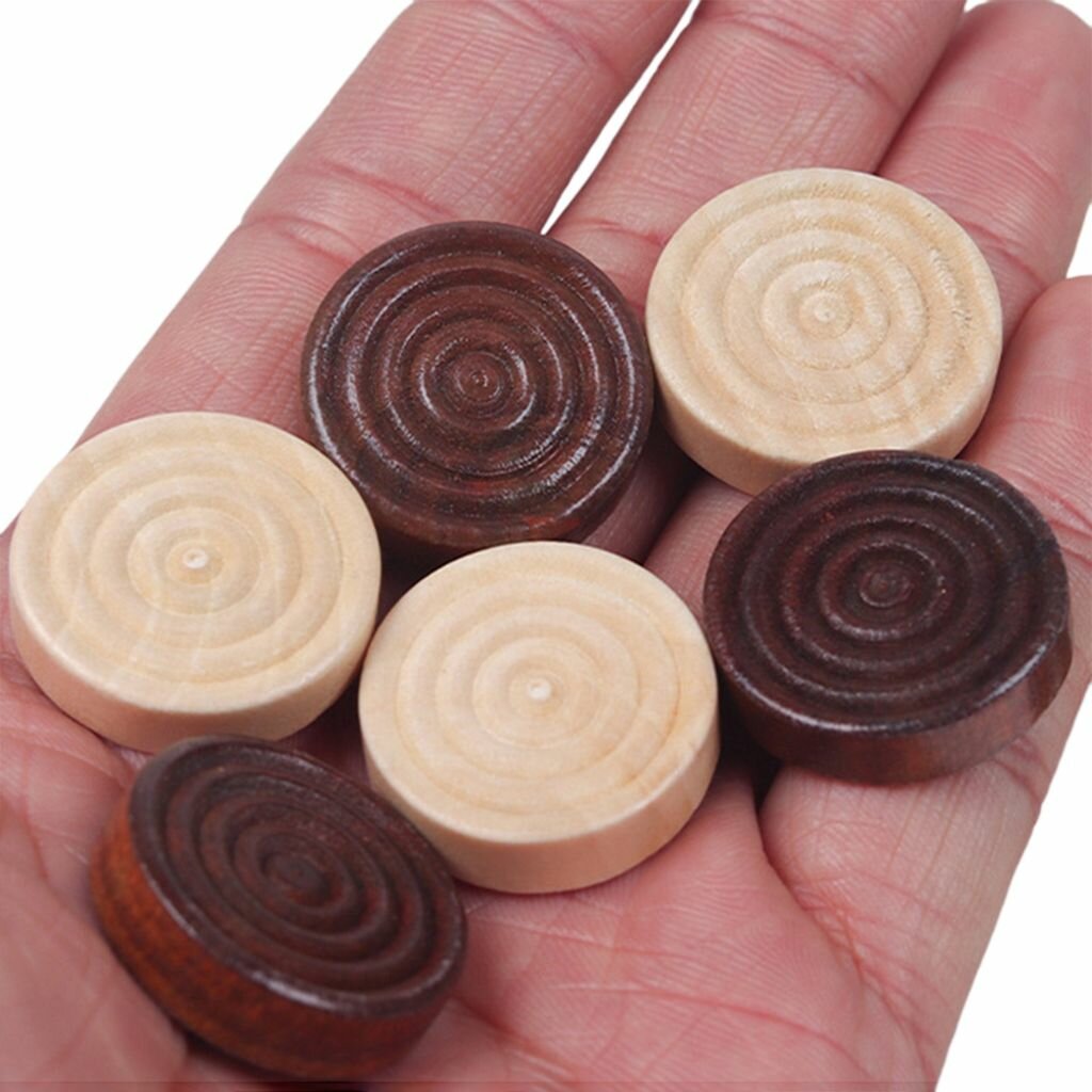 Деревянные шашки и нарды 24 шт.