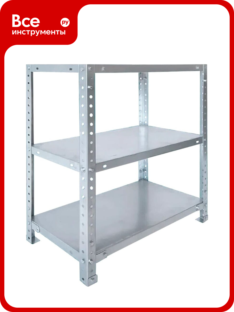 Стеллаж металлический BILTI 600х600х300 3 полки Б-СТМ-3П-1122, Стеллаж изготовлен из оцинкованной стали толщиной 0,5мм