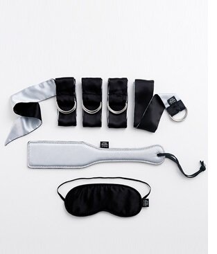 Набор фетиш-аксессуаров First Time Bondage Kit черный с серым
