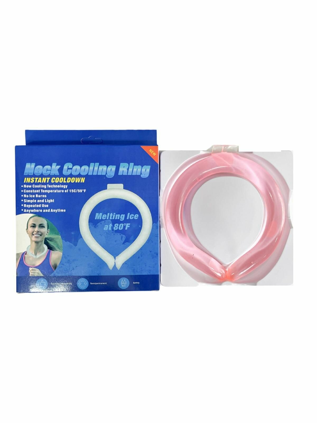 Набор для выживания, Летнее холодное кольцо для подвешивания на шее-розовое-три поколения