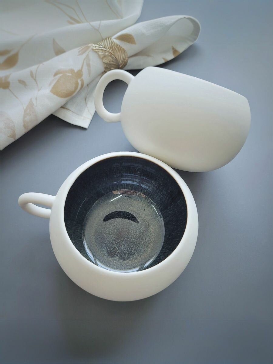 Кружка для чая, чашка с ручкой Cosy & Trendy "Mauna" 1 шт, 380 мл. Ударопрочная керамика, для чая, кофе, латте, капучино, горячих и холодных напитков. Бельгия