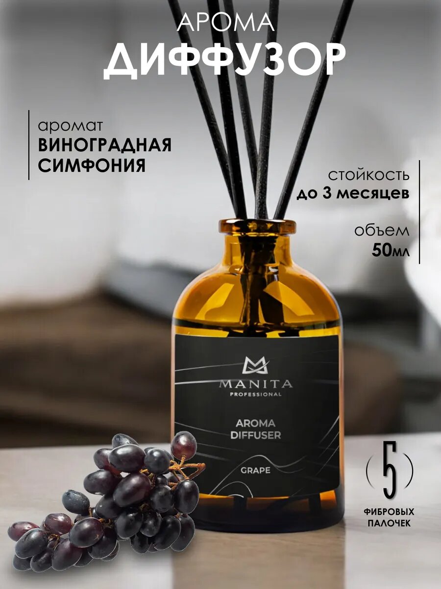 Диффузор MANITA, с ароматом винограда, для дома, интерьерный, 50 мл — фото 1