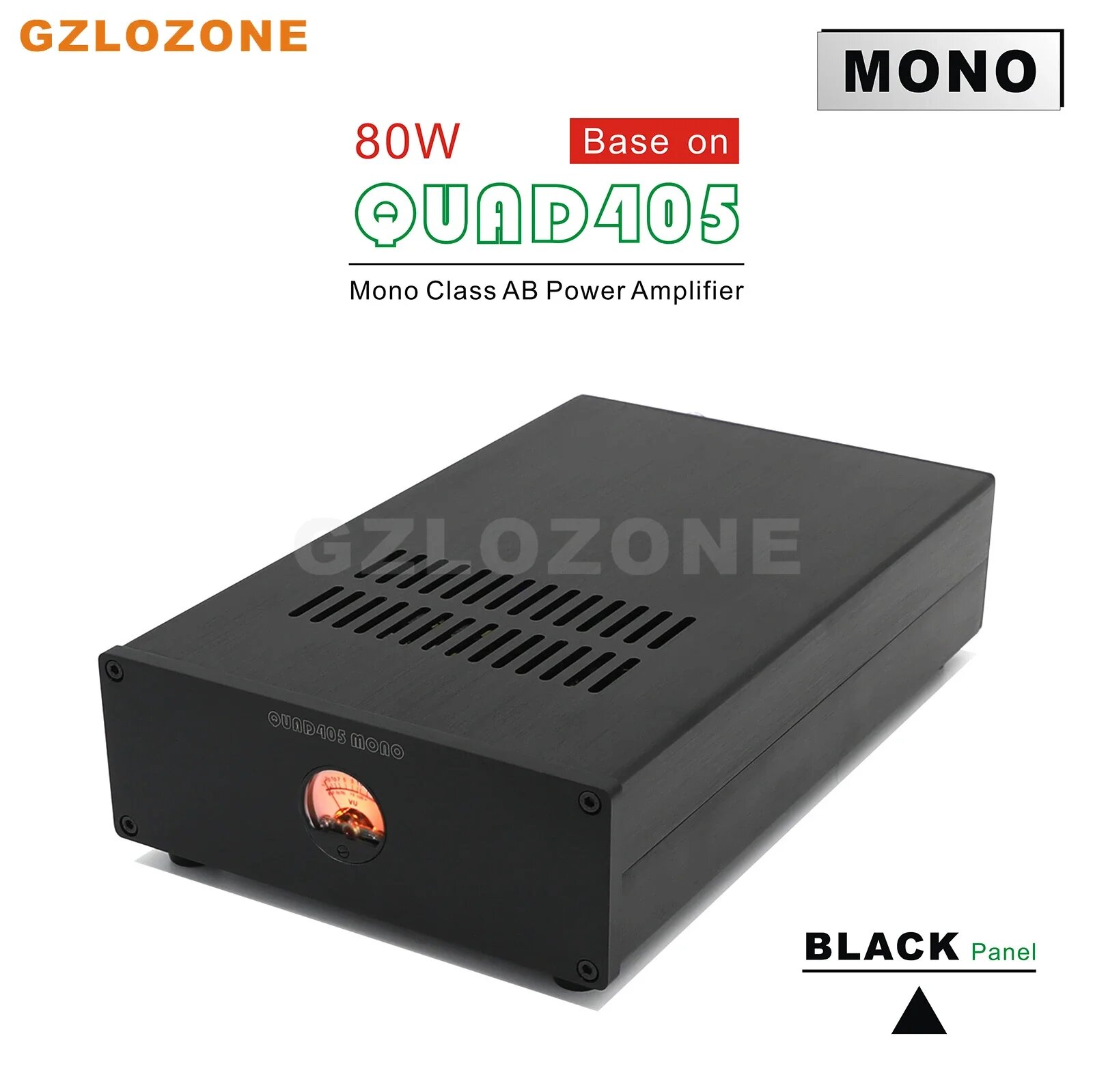 GZLOZONE моноусилитель AB QUAD-405 80 Вт Black panel, AC 230V