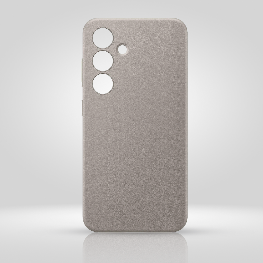 Кожаный чехол Магсейф для Samsung Galaxy S24 / Vegan Leather Case для Самсунг С24, серый титан