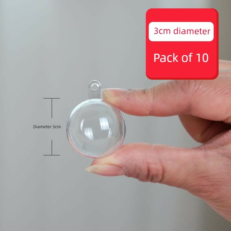 Прозрачный пустотелый акриловый шар с отверстием, диаметр 3 см, 10 штук для свадебного декора и праздничных подвесок