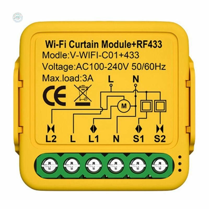 Умный модуль Tuya WiFi RF433 для управления шторами и жалюзи, голосовое управление Alexa Alice Google, таймер и сценарии