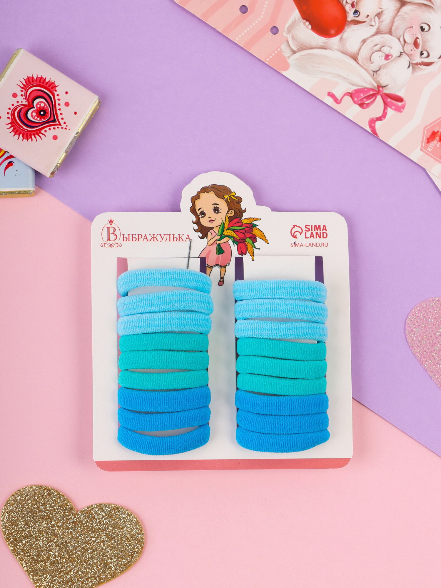 Резинки для волос "Аделия", набор 18 шт, мечты, 3 см, микс, тип: резинка, 6 шт.