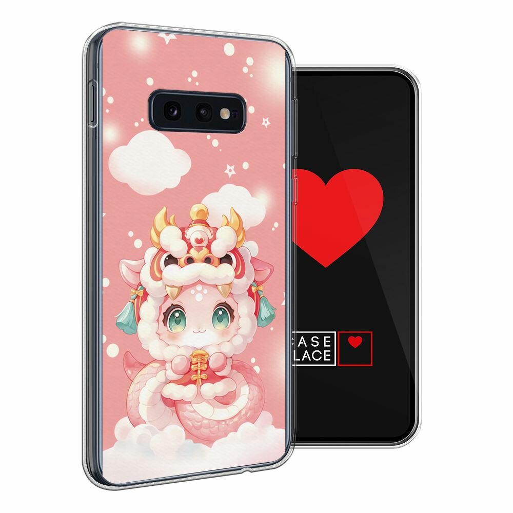 Чехол на Samsung Galaxy S10E / Самсунг Галакси S10E с принтом Розовая китайская змейка 1 — фото 1