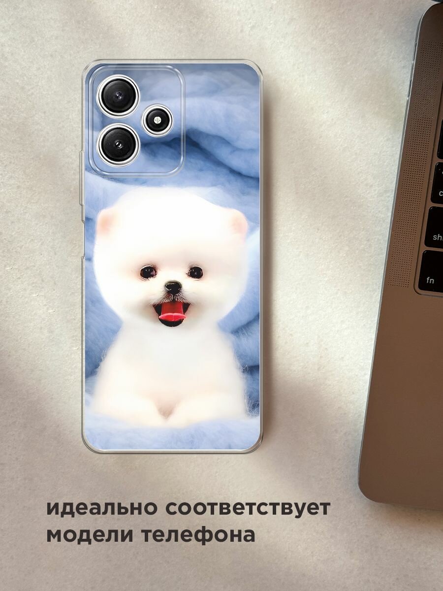 Чехол на Xiaomi Redmi 12 / Сяоми Редми 12 с принтом Белый пёсик — фото 1