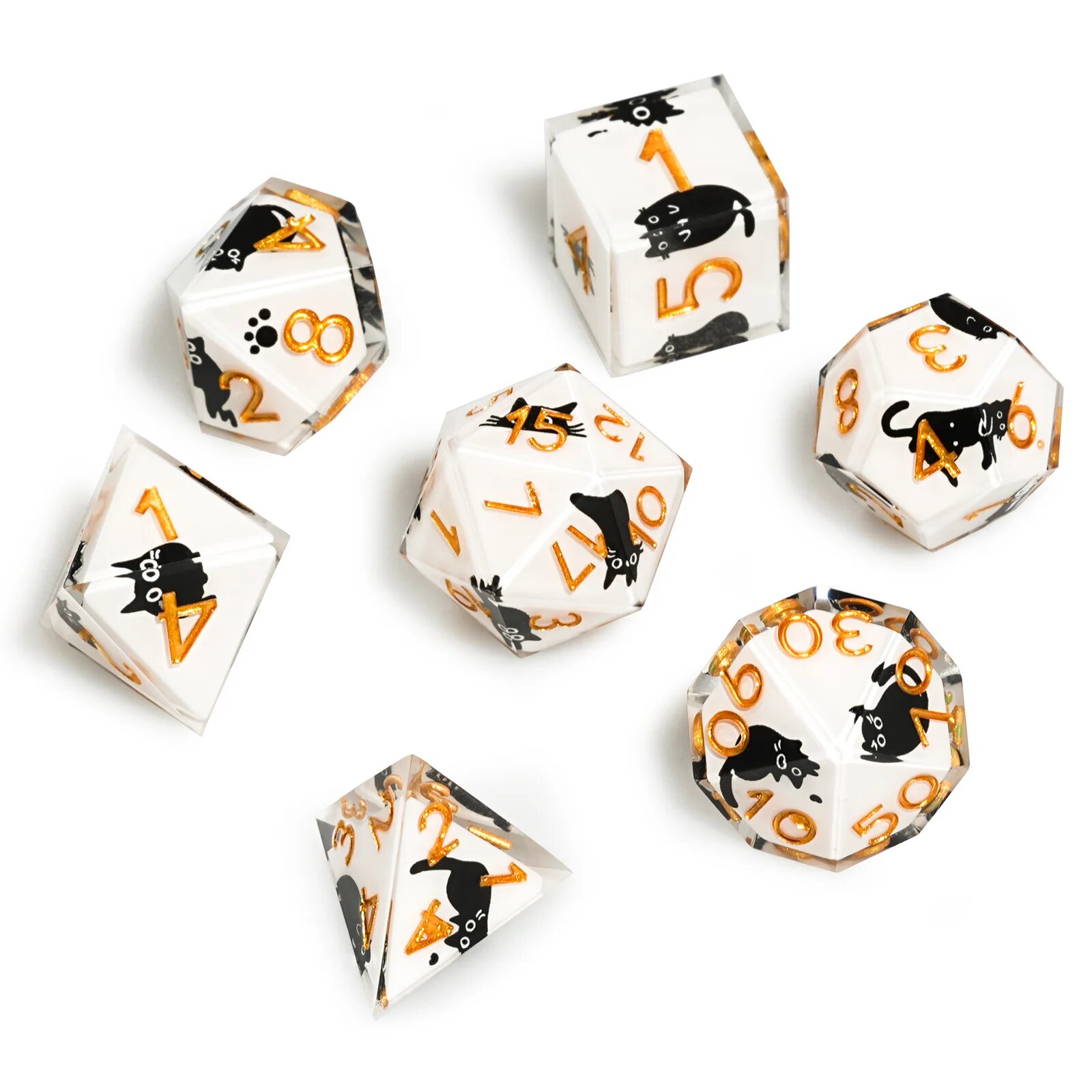 Набор кубиков DND 7 шт. Белый, 7pcs Milk Cat
