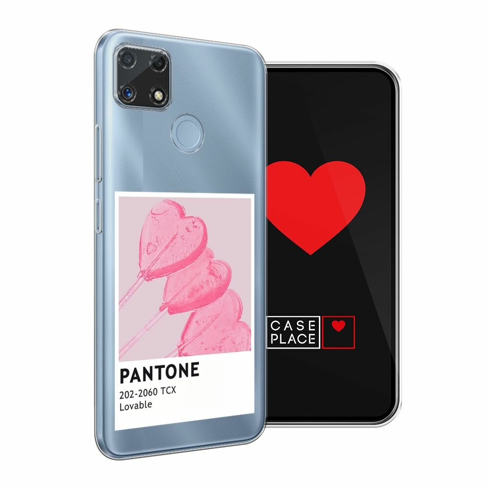 Чехол на Realme C25/C25s / Реалми С25/C25s с принтом "Pantone Lovable 2 - 14 февраля", прозрачный — фото 1