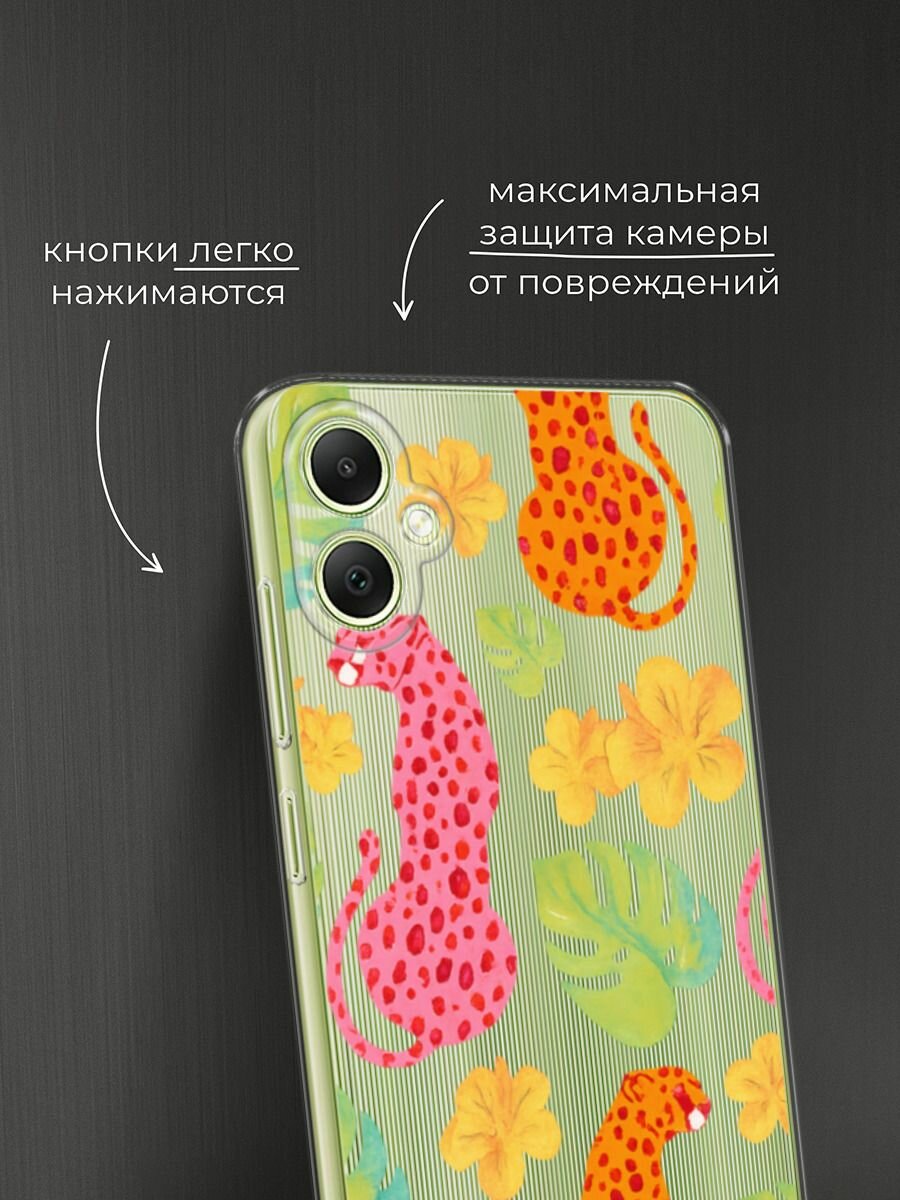 Чехол на Samsung Galaxy A05 / Самсунг Галакси A05 с принтом "Экзотика", прозрачный — фото 1