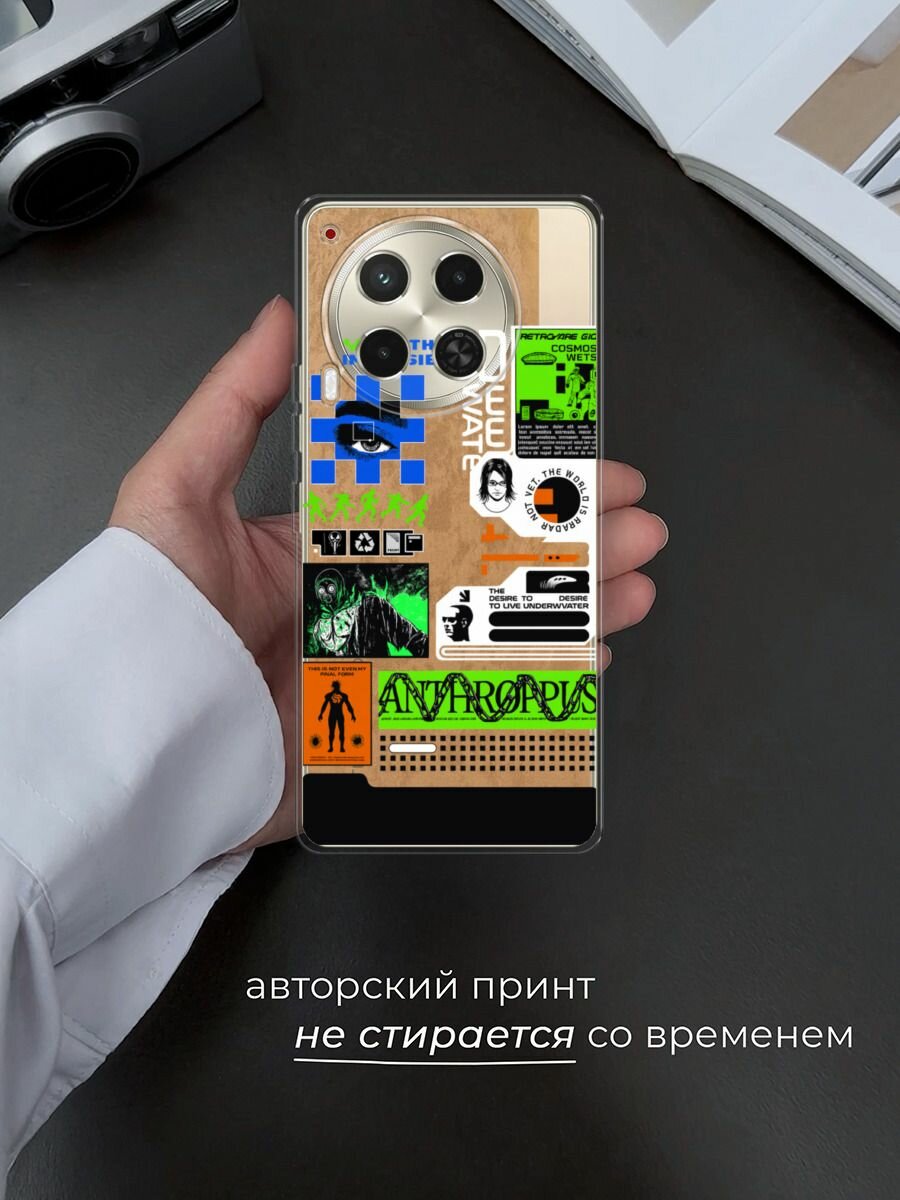 Чехол на Tecno Camon 30 4G / Текно Камон 30 4G с принтом "Nothing impossible", прозрачный — фото 1