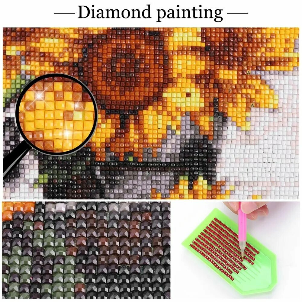 Набор для творчества DIY Diamond Art Kit 40x50 см (полная дрель) - Блестящие акриловые круги и инструменты, отлично подходящие для проектов домашнего декора
