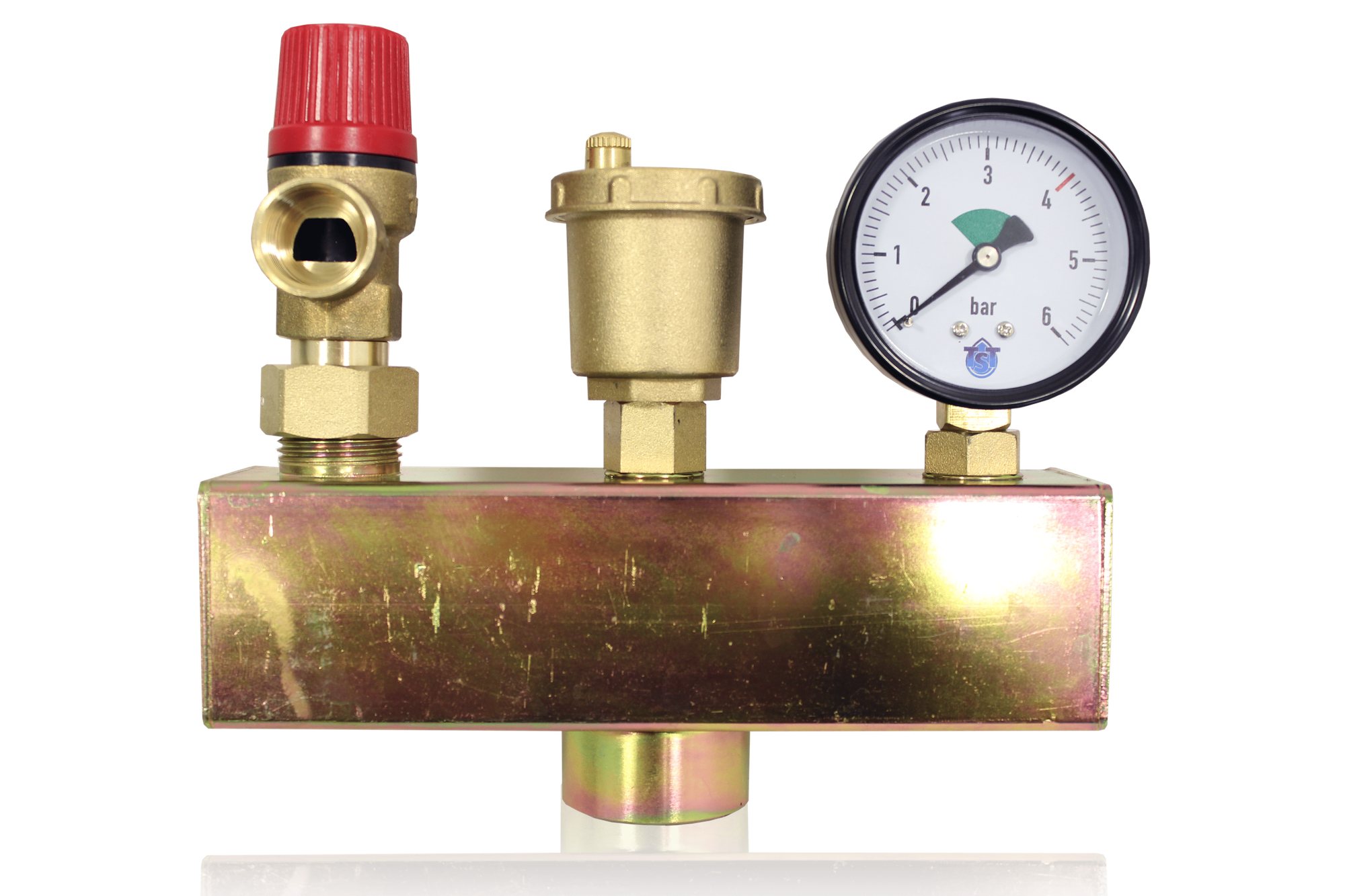 Группа безопасности квадратная 1" х 3бар 50квт TST с манометром