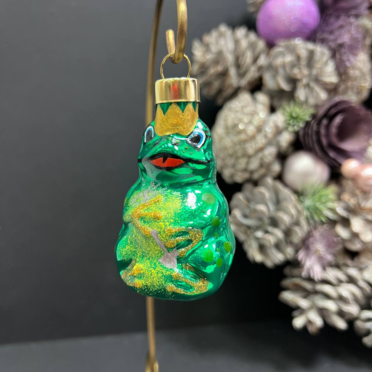 Елочная игрушка ЦАРЕВНА-ЛЯГУШКА-01 с росписью