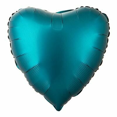 Воздушный шар GRABO "Сердце", без рисунка, Сатин Emerald Green, 18 дюймов