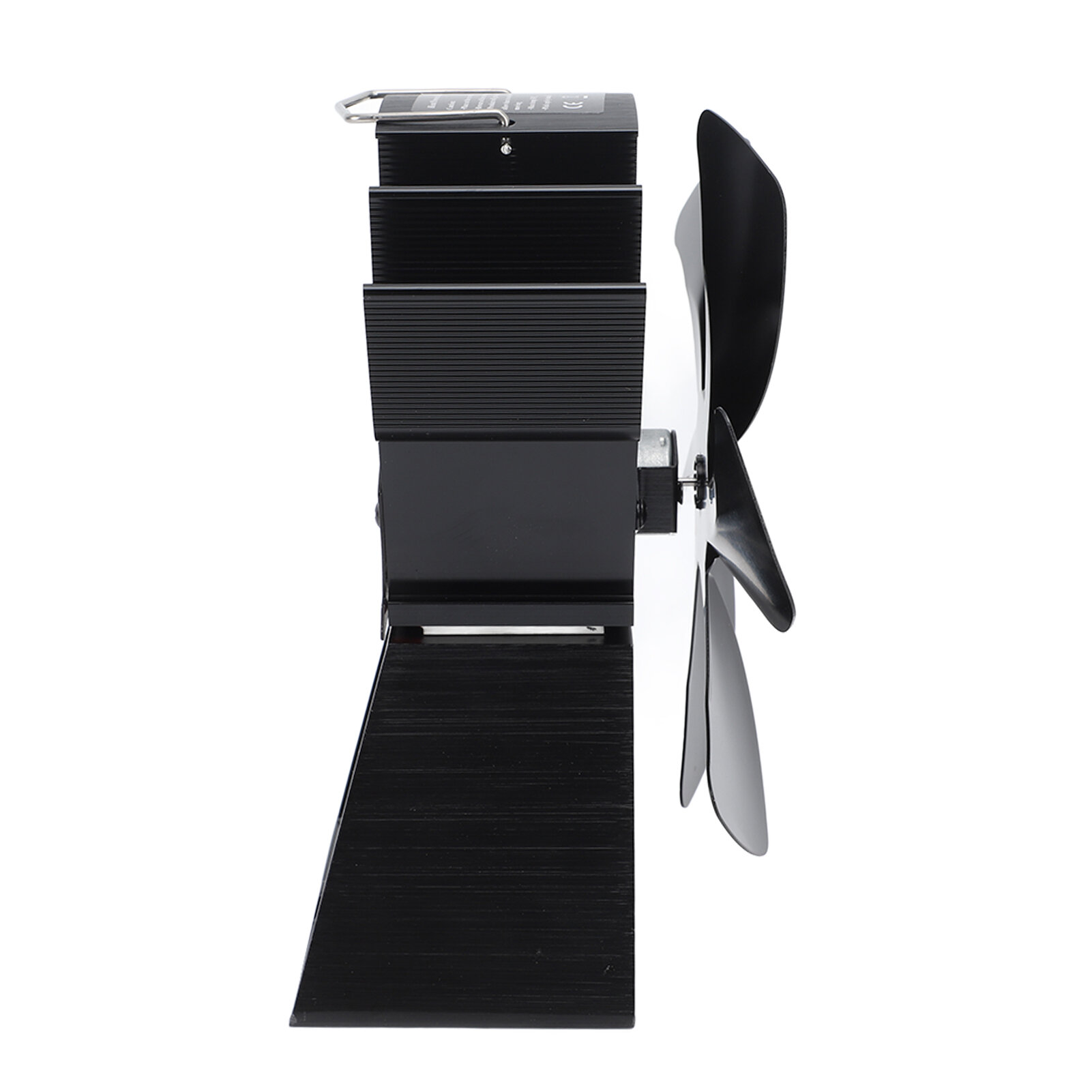 6-лопастной вентилятор для камина с ручным управлением из алюминиевого сплава, для дровяных печей, пеллетных горелок, черный