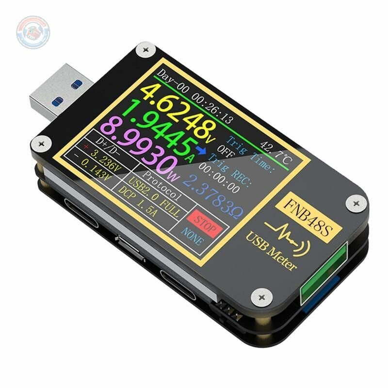 USB амперметр напряжения FNB48S многофункциональный тестер быстрой зарядки для контроля мощности банков и гаджетов