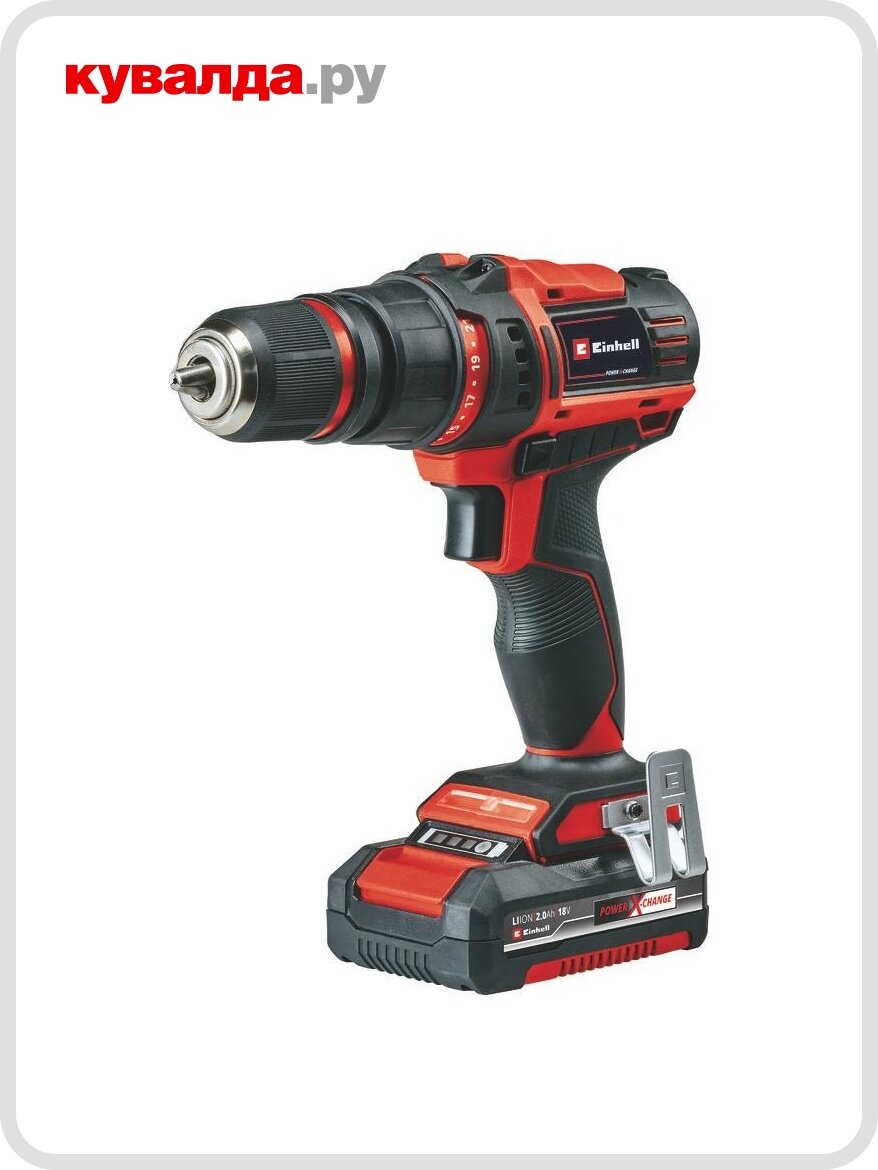 Дрель-шуруповерт аккумуляторная EINHELL PXC TE-CD 18/45 Li набор оснастки 24 предм.