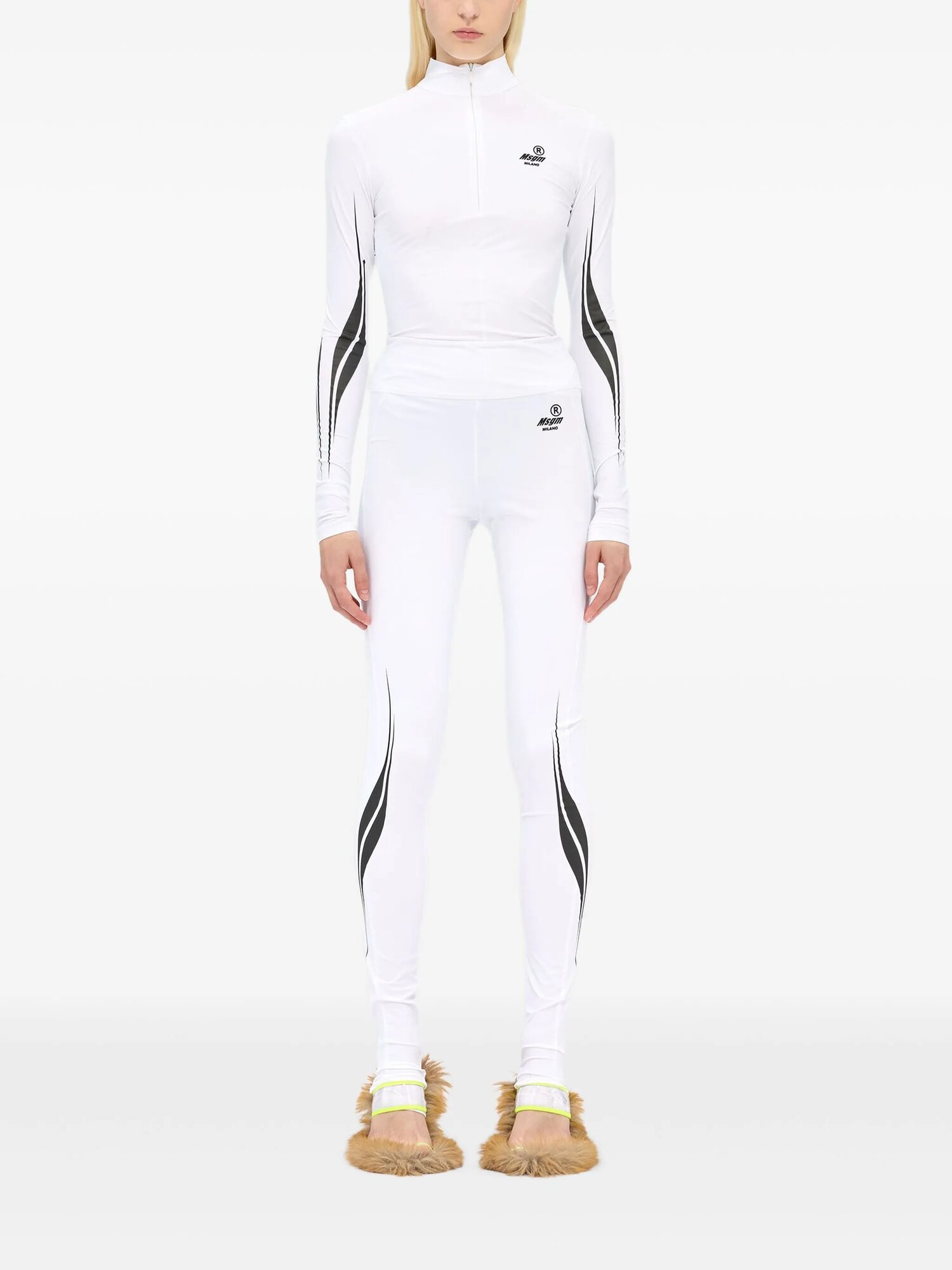 Легинсы MSGM, размер 46, white — фото 1