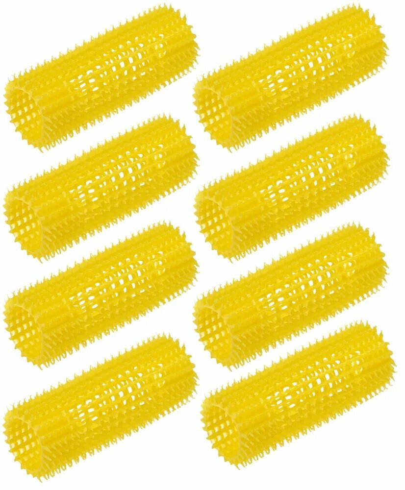 Бигуди Eurostil, 00017, желтые, мягкие, крупные, диаметр 31 мм, 8 шт