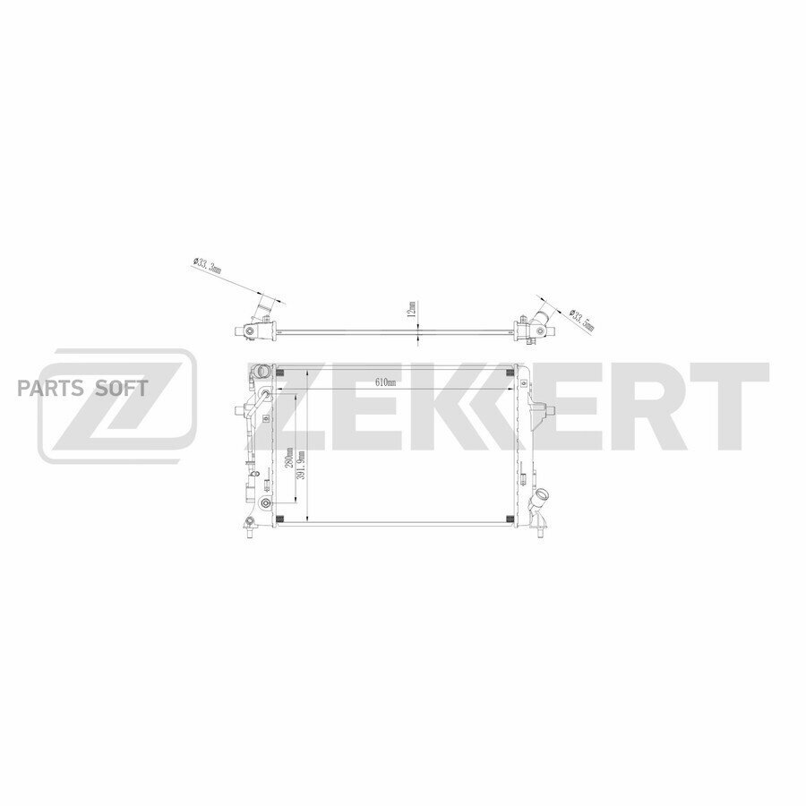 ZEKKERT MK-1701 Радиатор охлаждения двигателя Kia Soul III 19- Seltos 19- ()