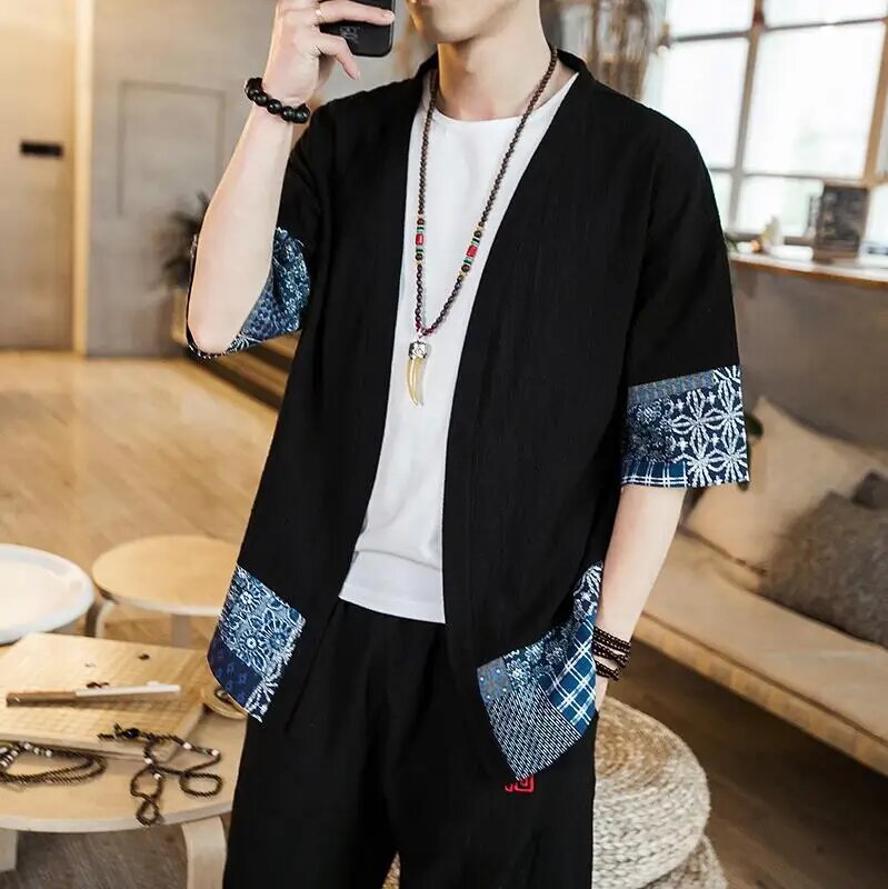 Мужское кимоно из хлопка EASTQUEEN FF2138 XXL, 2