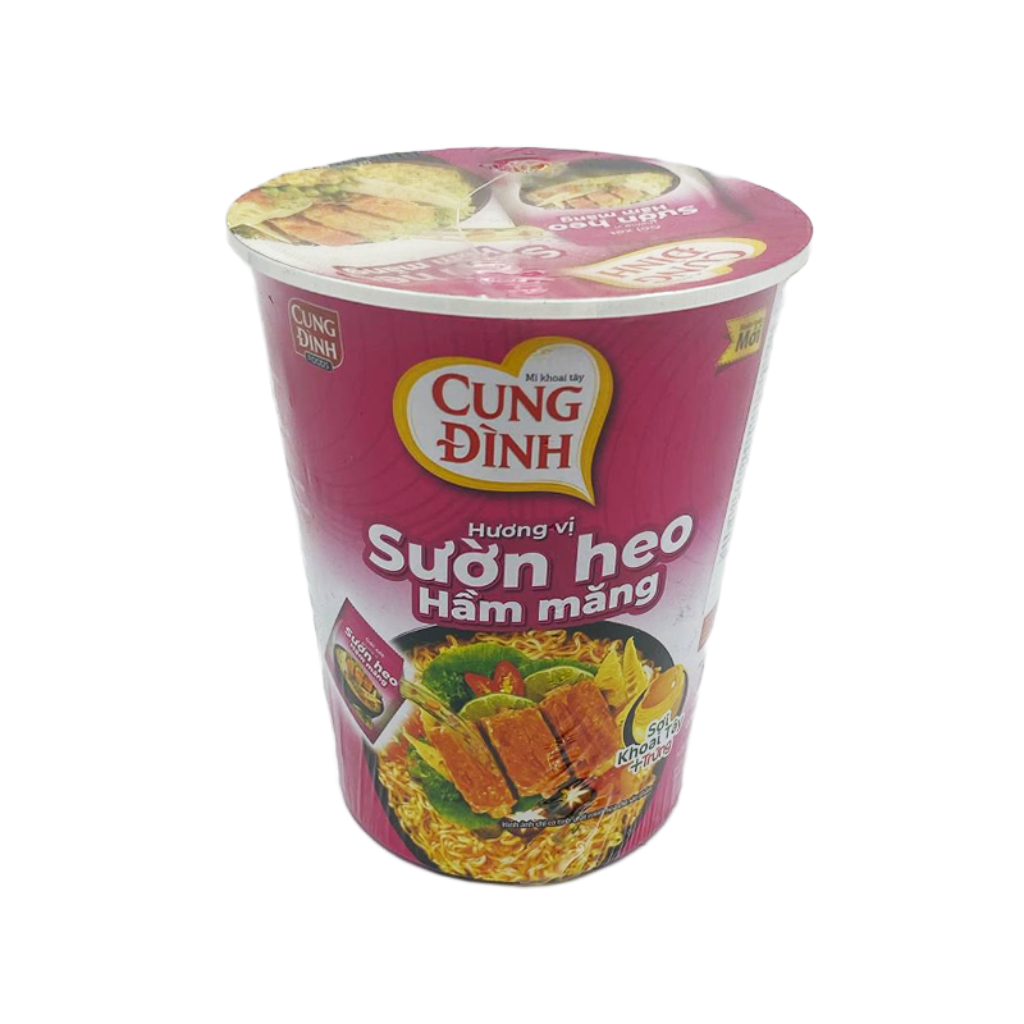 Лапша быстрого приготовления CUNG DINH со вкусом свиных ребрышек с бамбуковым ароматом 65 г, Вьетнам