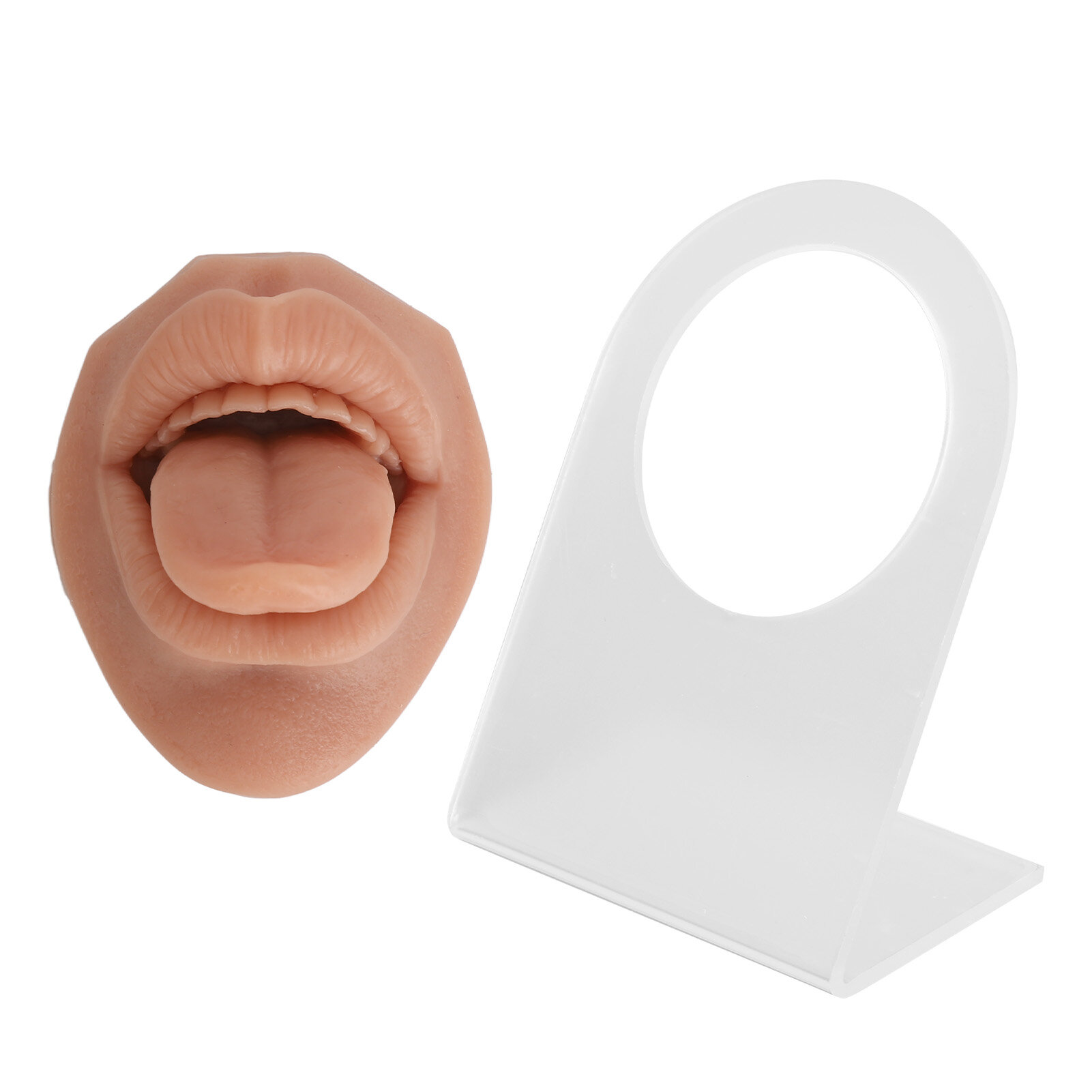 Силиконовая модель языка и рта с подставкой, имитация 3D-модели для практики пирсинга языка, кофе