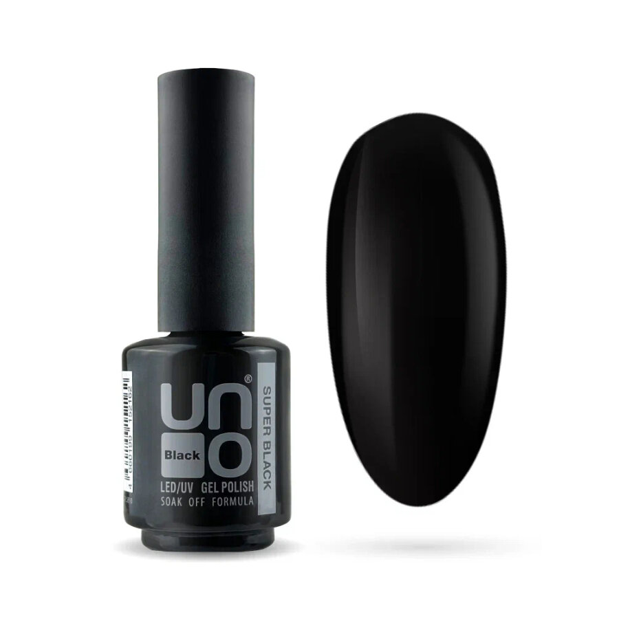 UNO, Гель-лак Супер Черный - Super Black, 10г