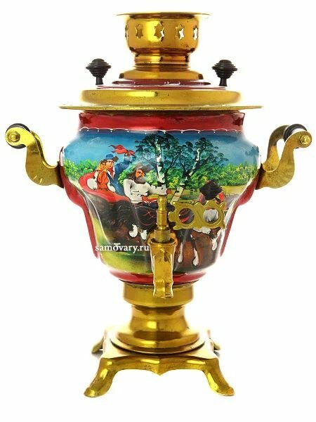 Самовар электрический 2.5 л. с художественной росписью Тройка летняя