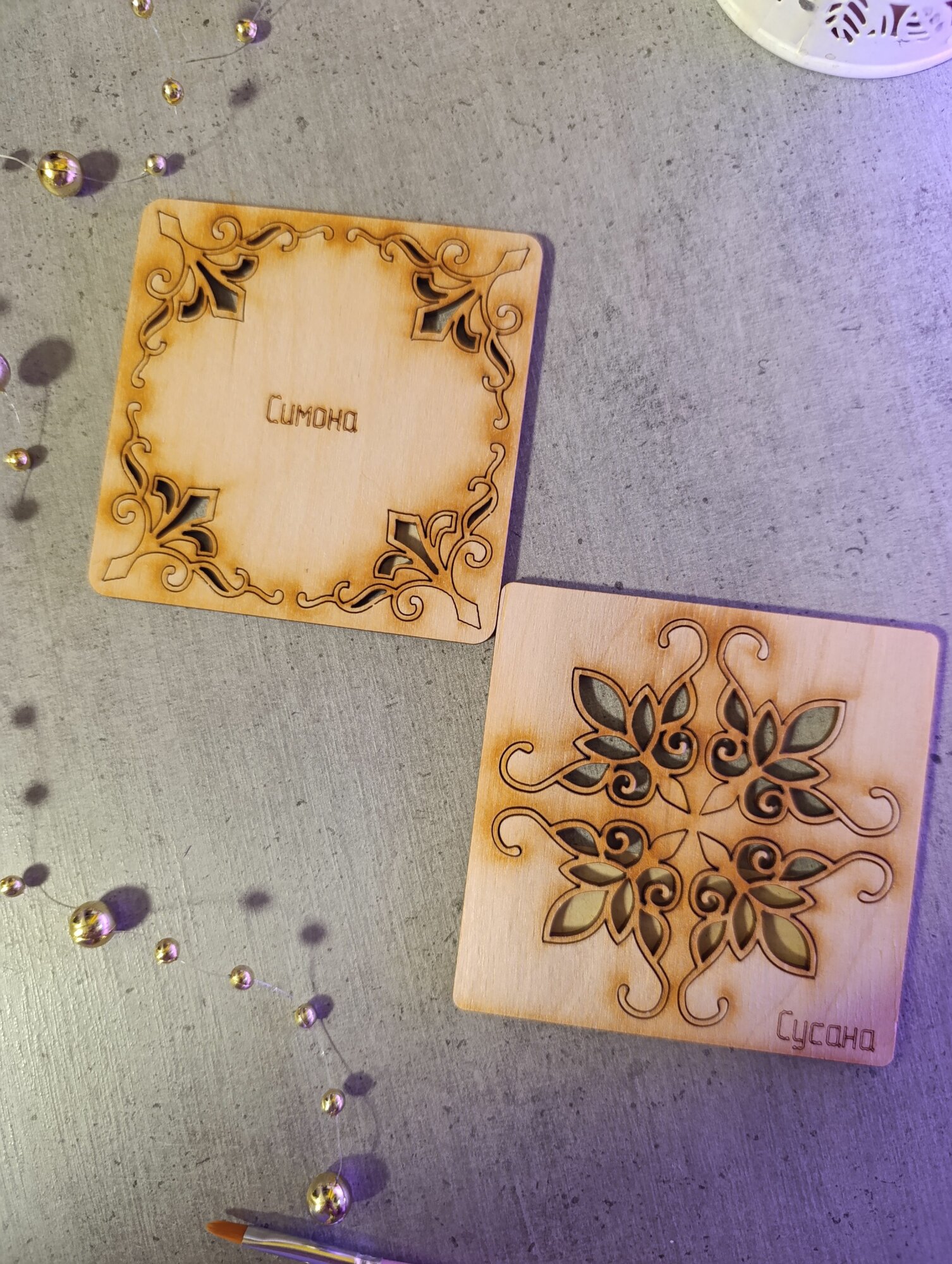 Декоративные накладки "Симона" 2 шт дерево