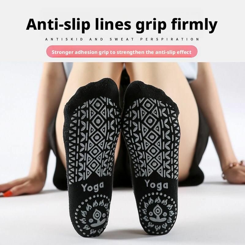 Противоскользящие носки для йоги и пилатеса, с перекрестными ремнями и махровой тканью, утолщенные для начинающих