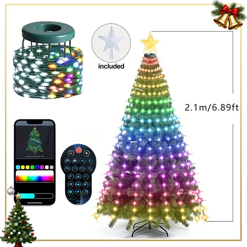 RGB гирлянда на елку 2.1м, 400 LED