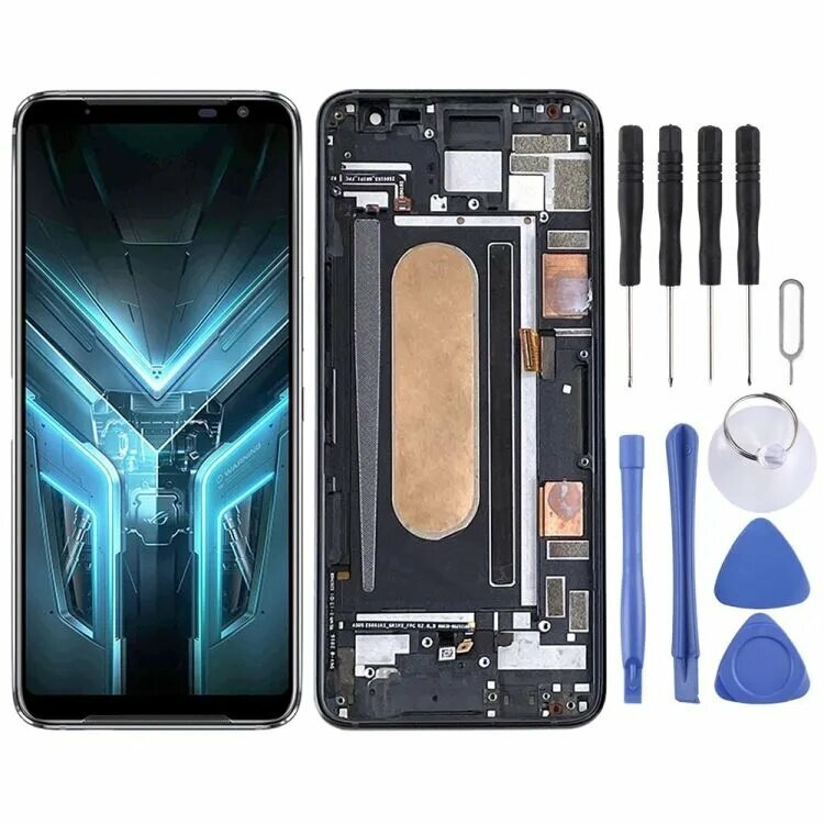 OLED ЖК-экран для Asus ROG Phone 3 ZS661KS I003DD Digitizer Full Assembly with Frame Black)