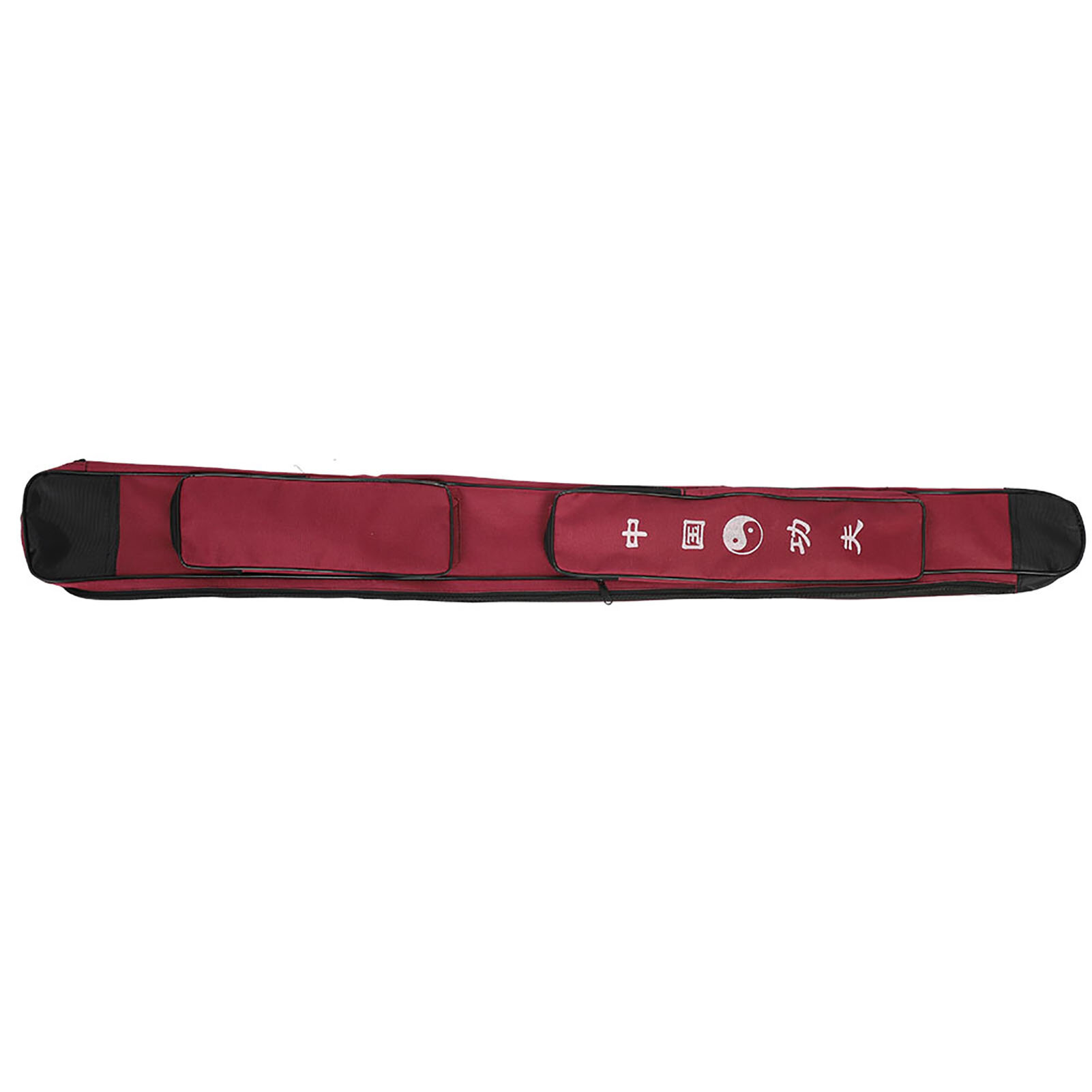 Chinese Martial Arts Thick Canvas Single layer Sword Multifunction Shoulder Carry Bag(Dark Red)