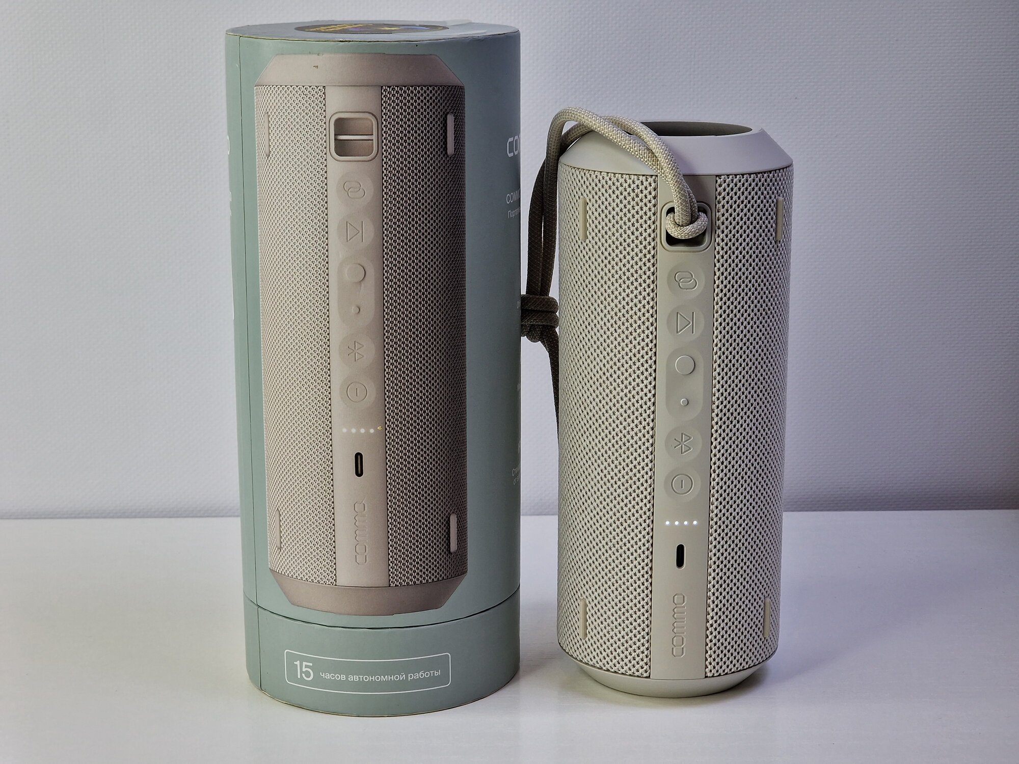 Портативная колонка COMMO STAGE 30, мощность 30 Вт, Bluetooth, влагозащита, льняной