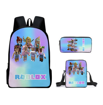 Школьная сумка Roblox, корейская версия, рюкзак для учащихся начальной и средней школы, стильный модный трендовый рюкзак, набор из трех предметов