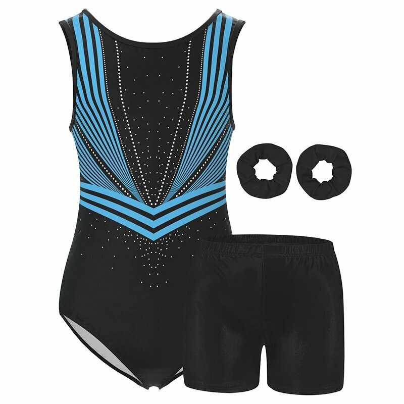Гимнастические трико для девочек, майка без рукавов, спортивный байкер, детский комбинезон с каплей воды, акробатическая спор.