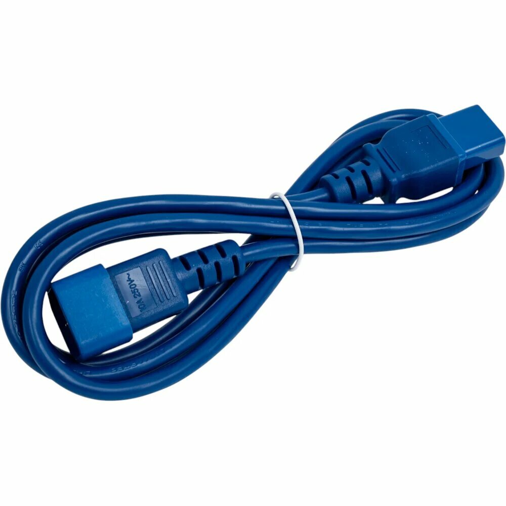 Шнур питания LANMASTER C13-C14, 3х0.75, 220В, 10А, синий, 2 метра LAN-PP13/14-2.0-BL