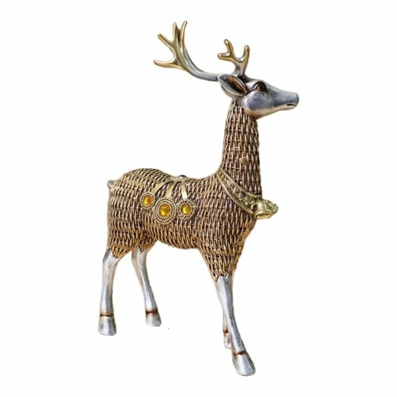 Украшения в виде оленей из ротанга-бронза, серебро-положение стоя