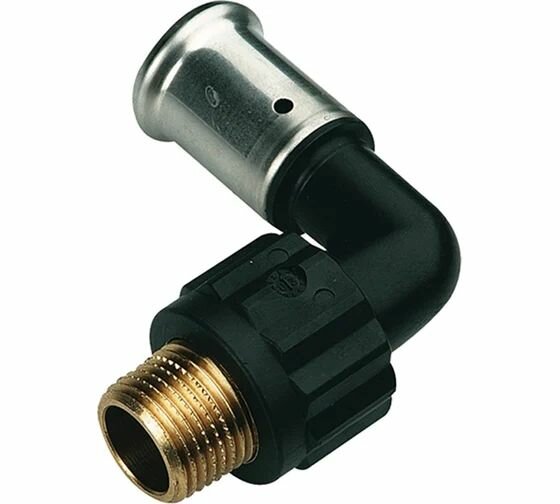 Угольник HENCO 90 град, ПВДФ, пресс, черный, НР20x3/4, 5PK-2005