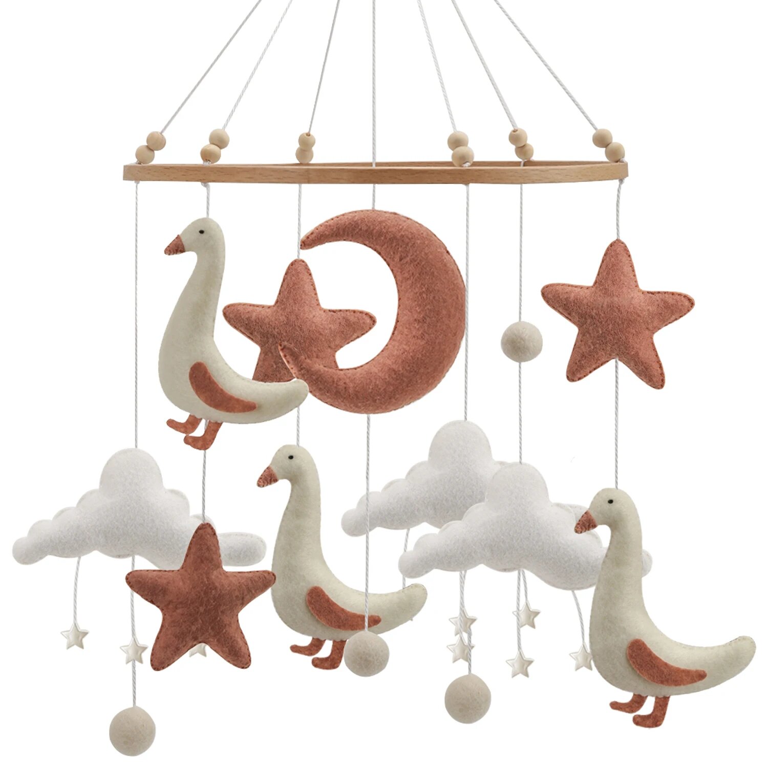 Детский мобиль из фетра "Гусь"