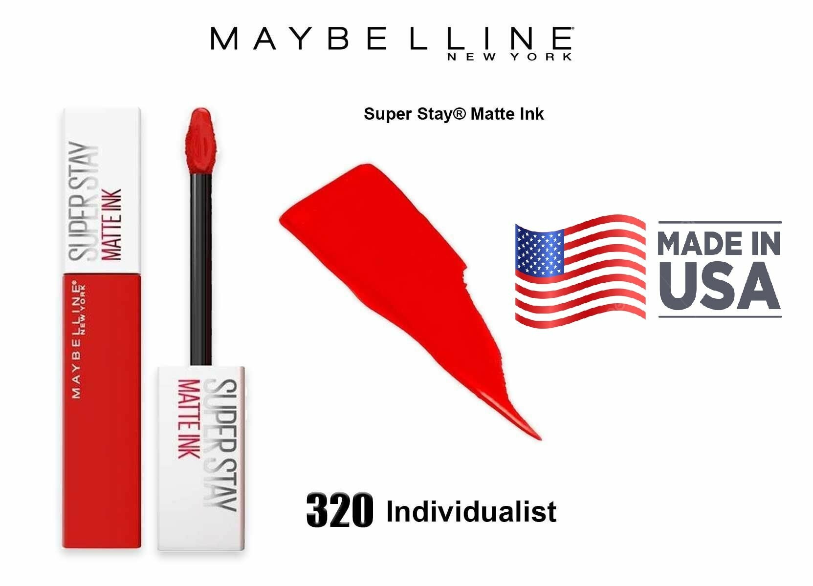 Maybelline New York Superstay Matte Ink стойкая жидкая матовая помада для губ оттенок 320 individualist